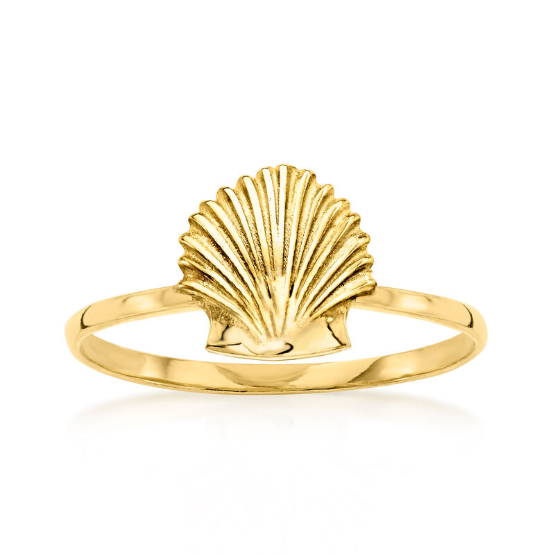 10kt Yellow Gold Scallop Sea Shell Ring
