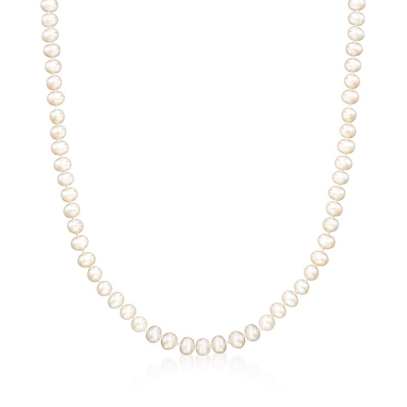 5-6mm Cultured Pearl Necklace with 14kt Yellow Gold