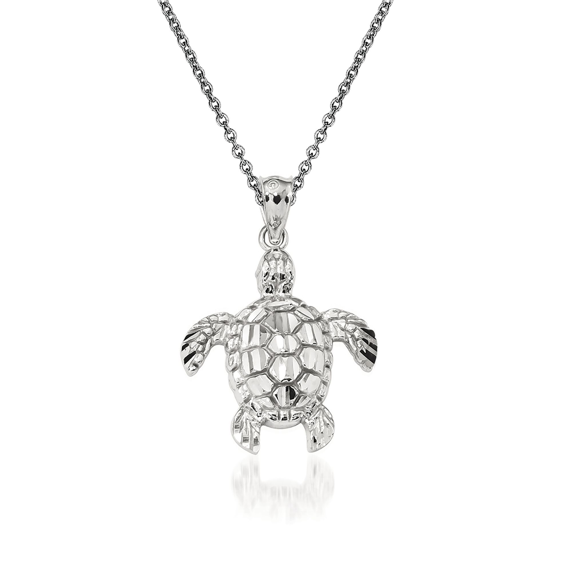 White gold turtle necklace store