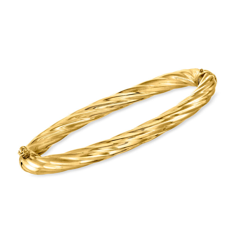 Italian 6mm 18kt Gold Over Sterling Twisted Bangle Bracelet | Ross Simons