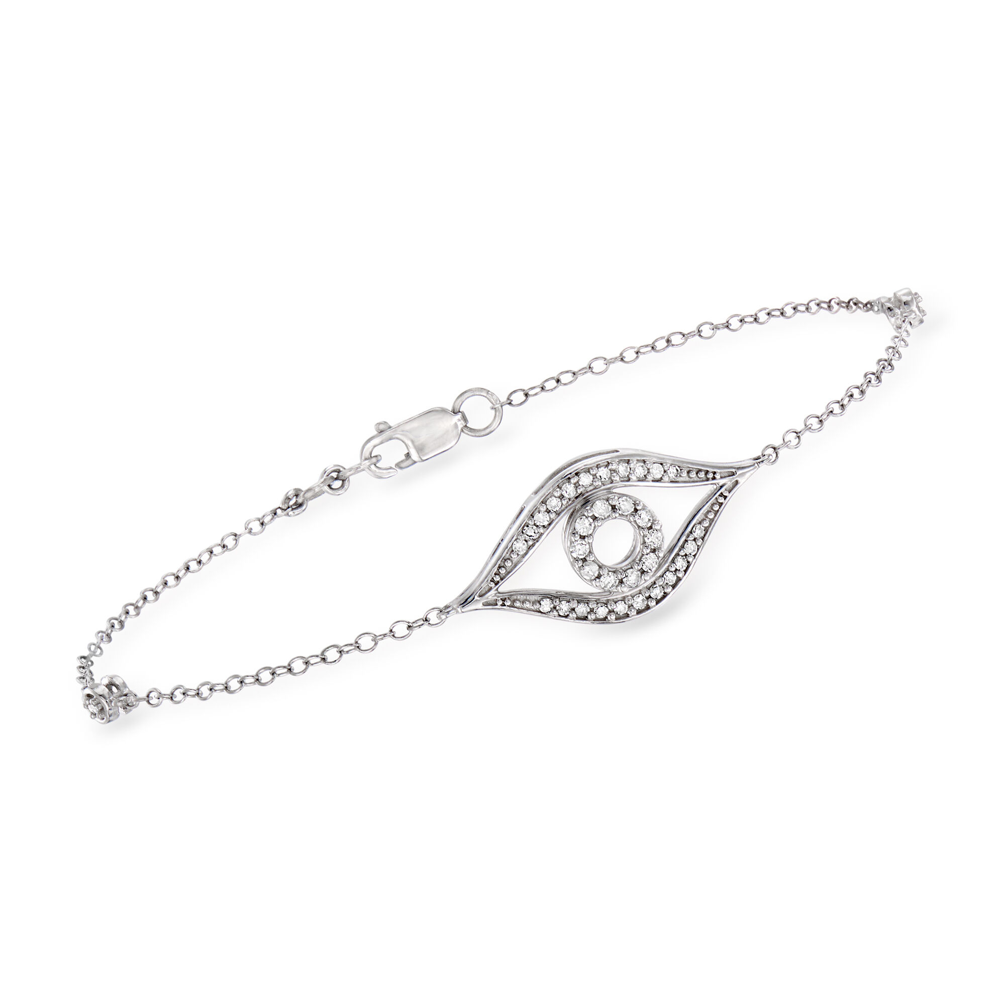 24 ct. t.w. Diamond Evil Eye Bracelet in Sterling Silver
