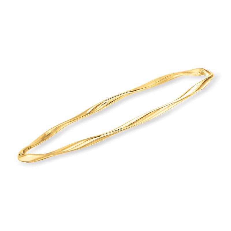 Italian 14kt Yellow Gold Twisted Bangle Bracelet
