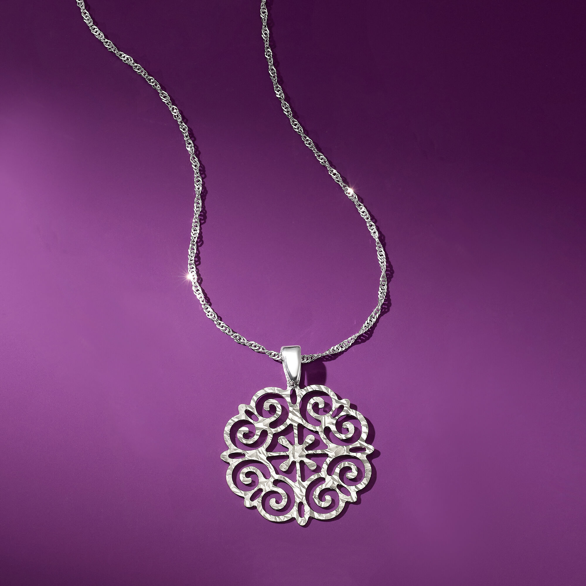 Silver filigree pendant store