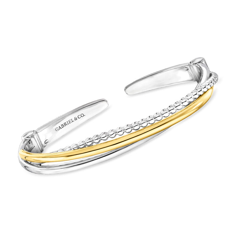 Gabriel Designs Sterling Silver and 14kt Yellow Gold Twisted Cuff ...