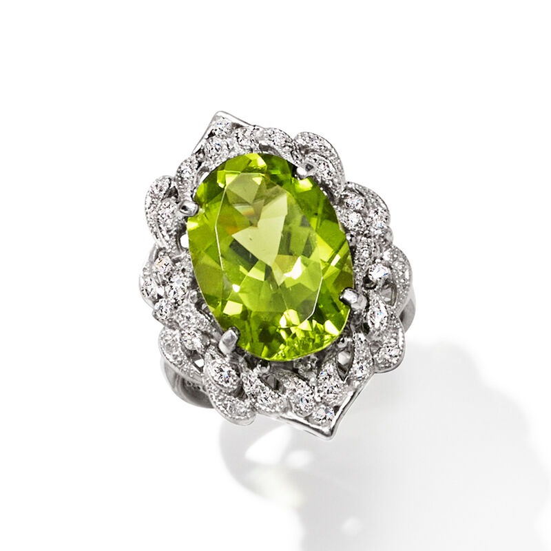 C. 2000 Vintage 7.89 Carat Peridot and .23 ct. t.w. Diamond Cocktail ...