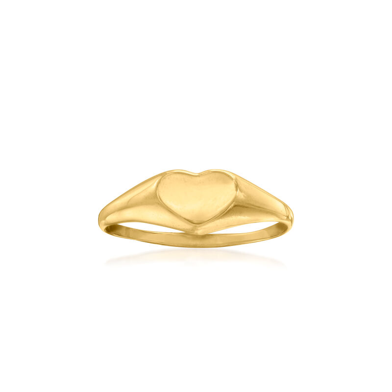 Child's 14kt Yellow Gold Personalized Heart Signet Ring