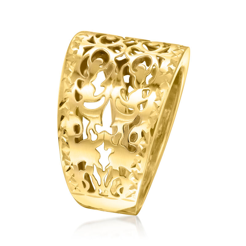 14kt Yellow Gold Openwork Ring from Italy