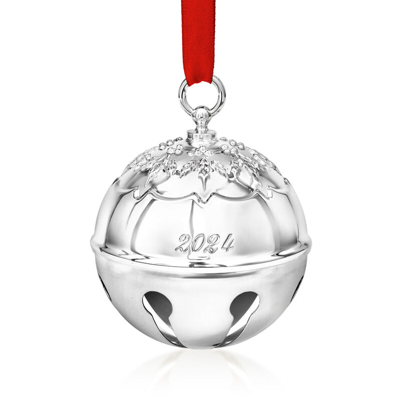 Reed & Barton 2024 Annual Silver Plate Holly Bell Ornament - 49th ...