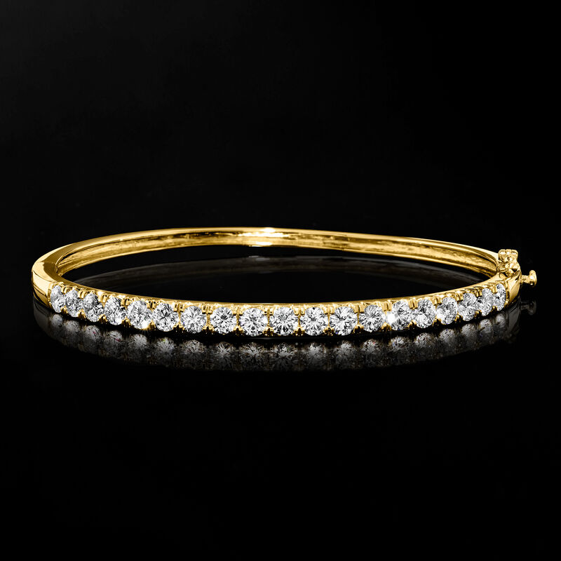 3.00 ct. t.w. Lab-Grown Diamond Bangle Bracelet in 14kt Yellow Gold ...