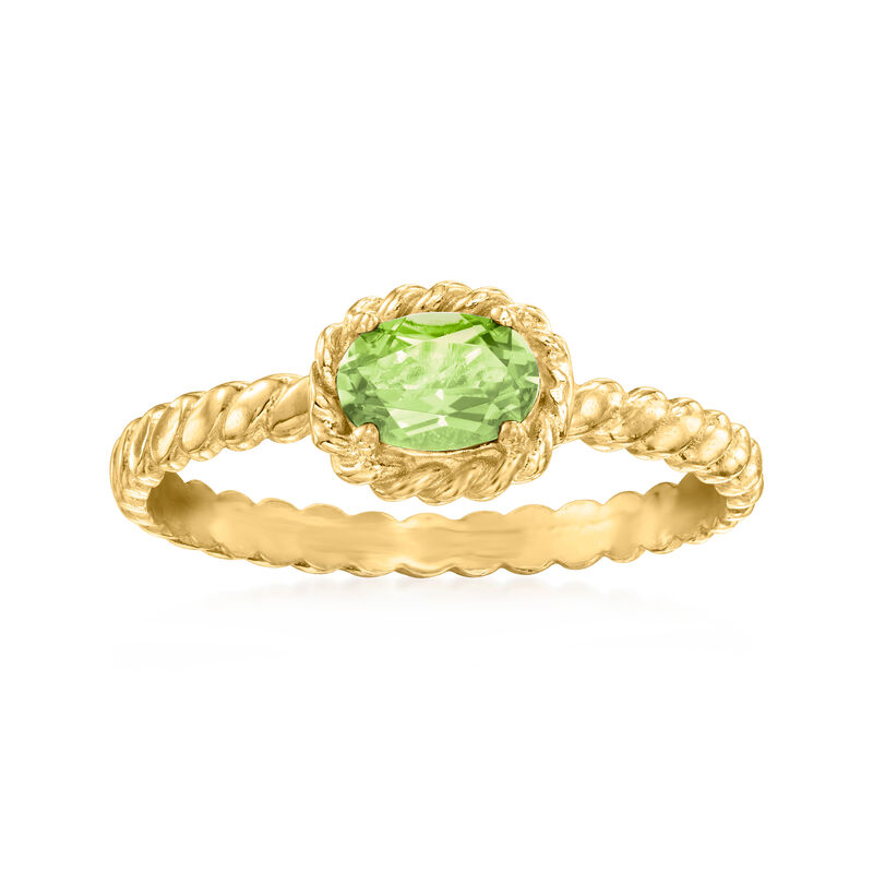 .40 Carat Peridot Twisted Ring in 18kt Gold Over Sterling | Ross Simons