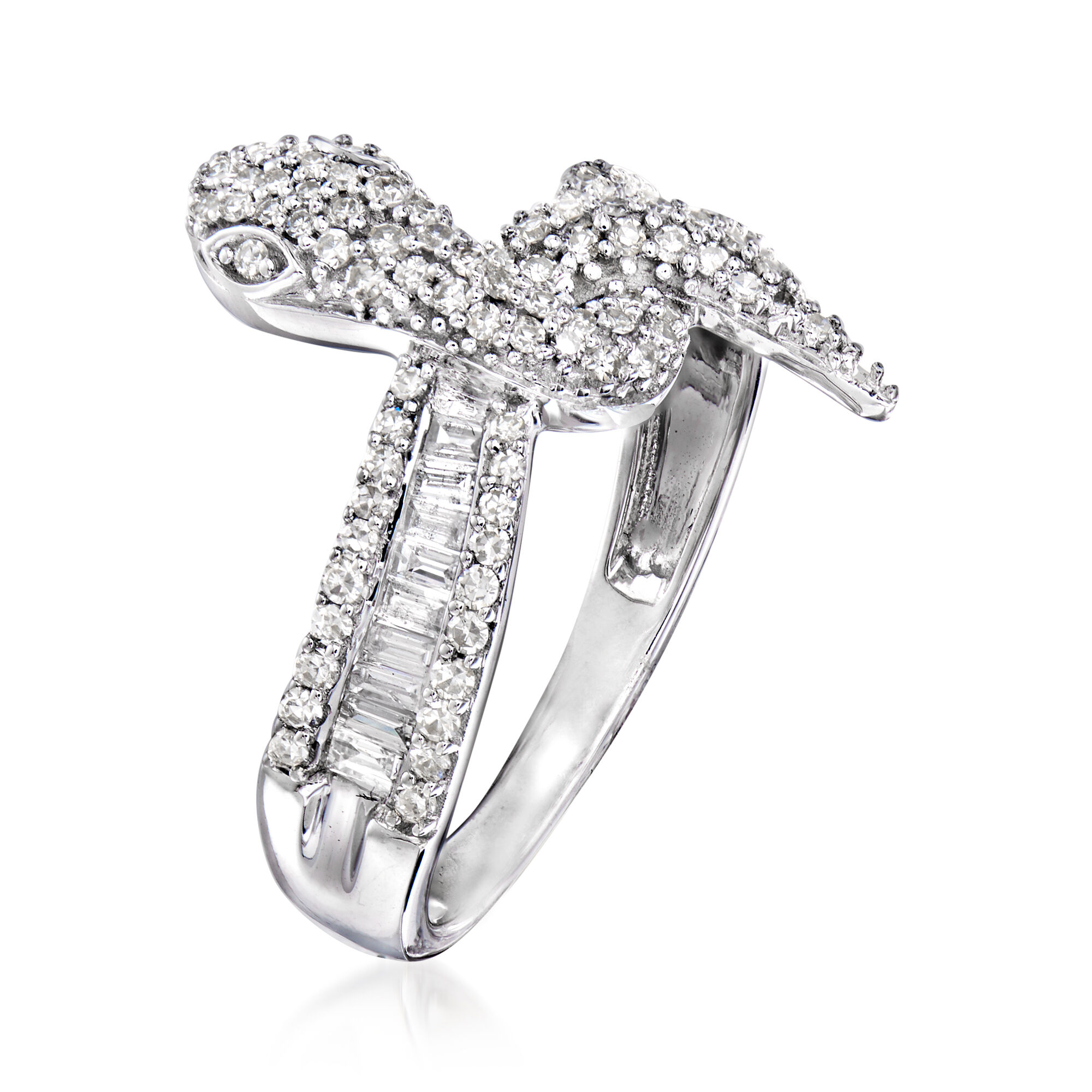 64 ct. t.w. Diamond Snake Ring in 14kt White Gold