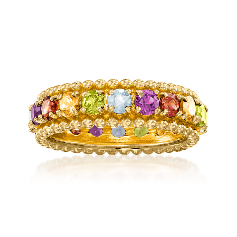 1.60 ct. t.w. Multi-Gemstone Eternity Band in 18kt Gold Over Sterling ...