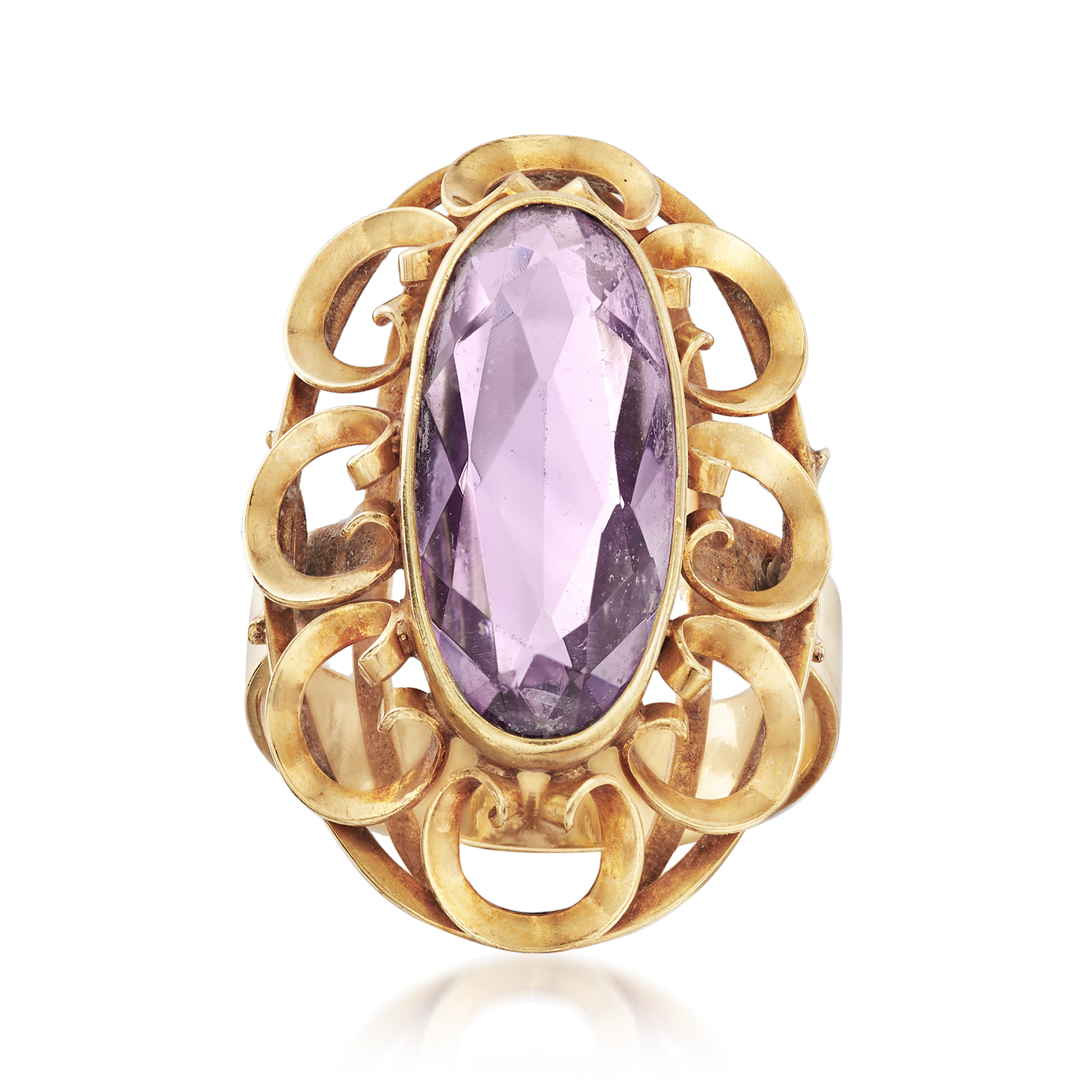 C. 1960 Vintage 3.30 ct. t.w. Amethyst Ring in 14kt Yellow Gold | Ross ...