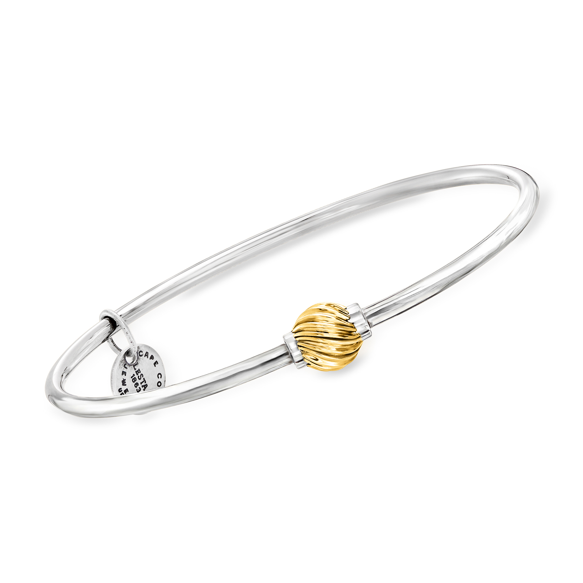 Cape Cod Jewelry Sterling Silver and 14kt Yellow Gold Bangle Bracelet ...