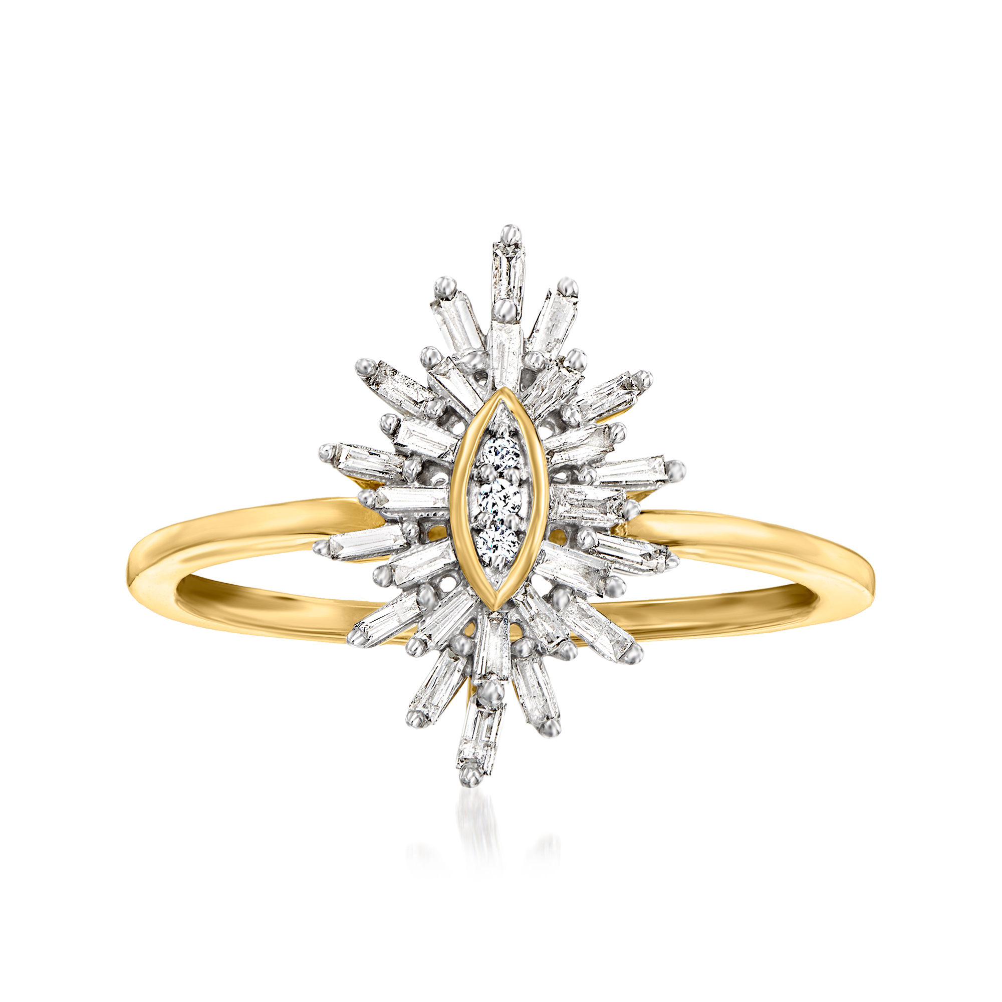 .25 ct. t.w. Diamond Marquise-Shaped Burst Ring in 10kt Yellow Gold ...