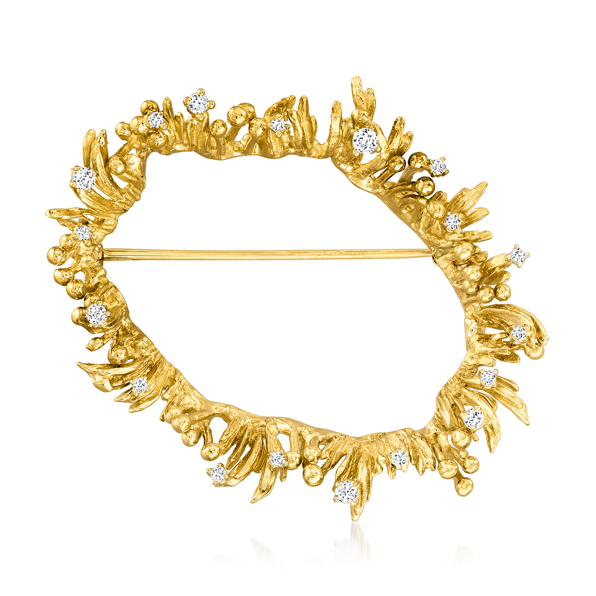 C. 1970 Vintage .45 ct. t.w. Diamond Burst Pin in 14kt Yellow Gold ...