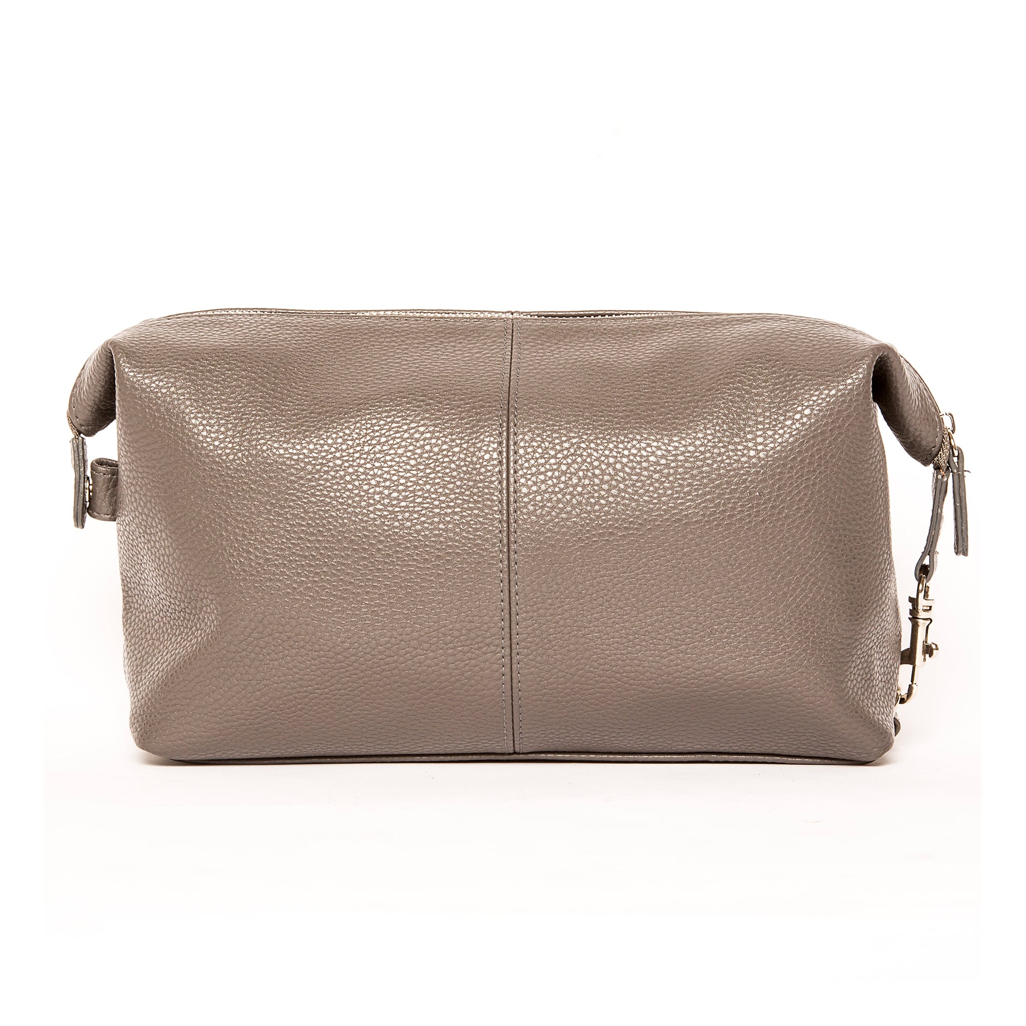 Brouk & Co. "Standford" Gray Genuine Leather Toiletry Bag | Ross-Simons
