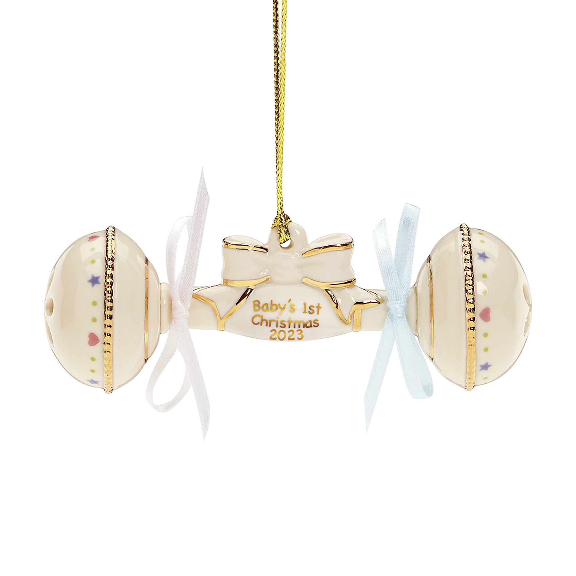 Lenox 2023 "Baby'st 1st Christmas" Porcelain Rattle Ornament | Ross-Simons