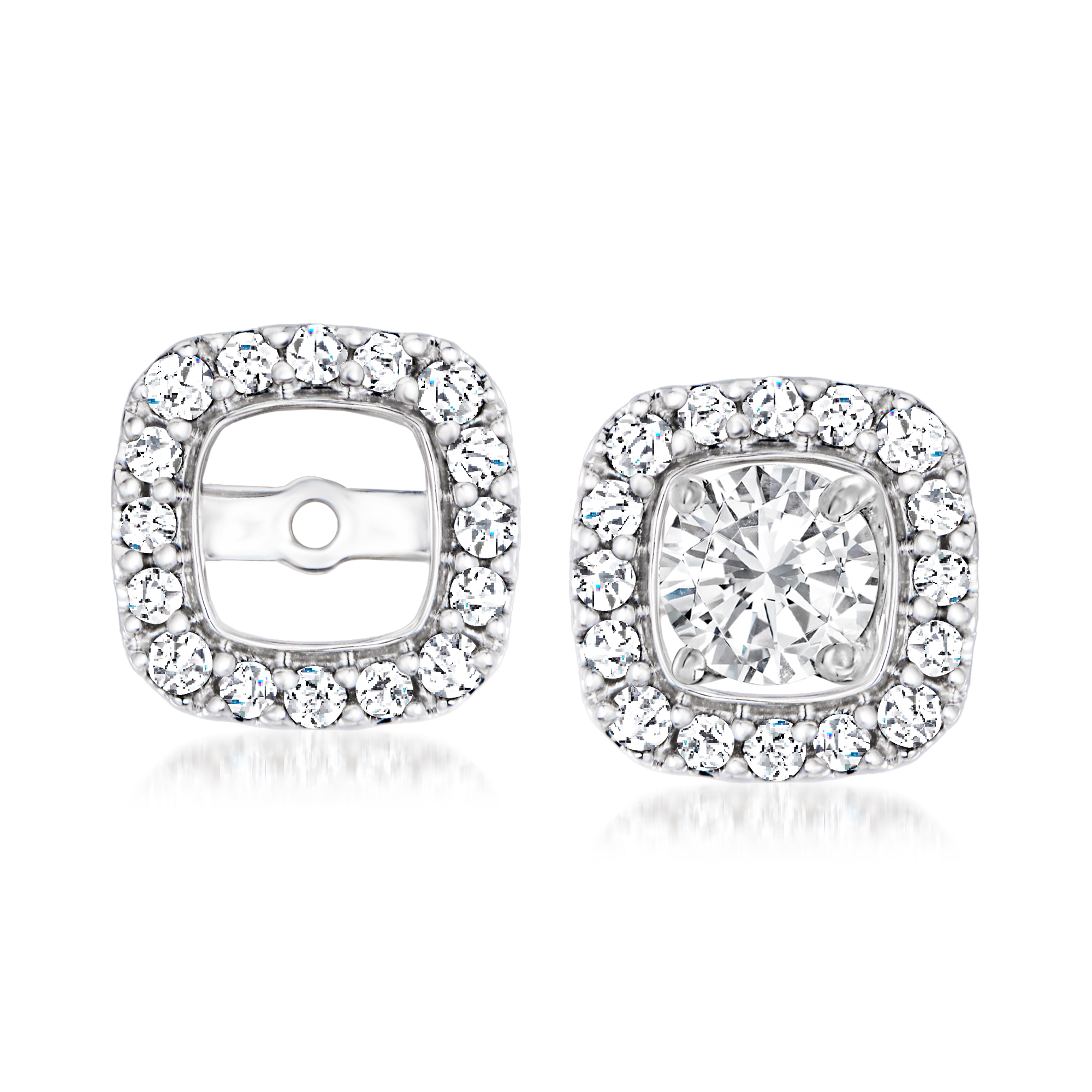 .20 ct. t.w. Diamond Square Earring Jackets in 14kt White Gold | Ross ...