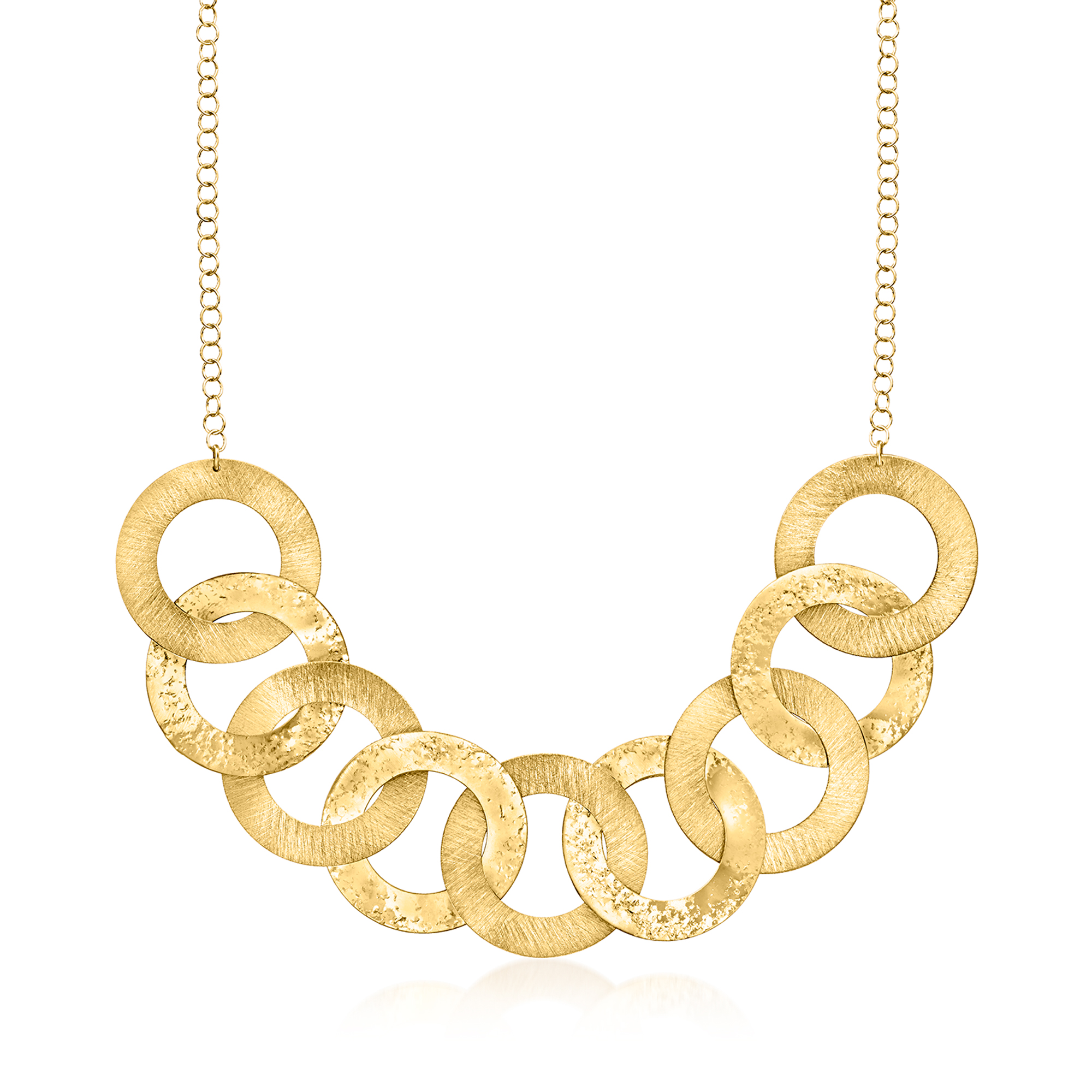 Italian 18kt Gold Over Sterling Interlocking Circle Necklace 18