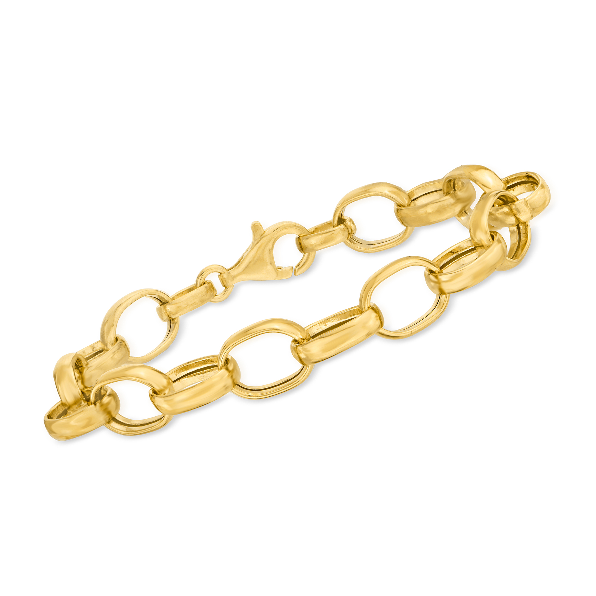 Italian 18kt Gold Over Sterling Rolo Chain Bracelet | Ross-Simons