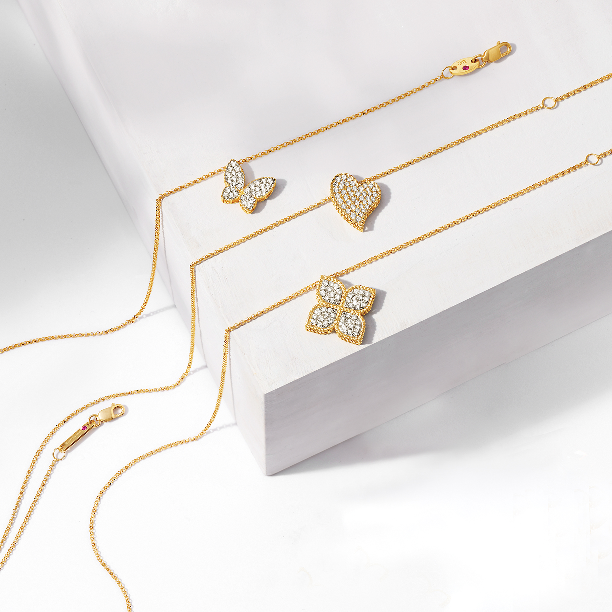 Roberto Coin .25 ct. t.w. Diamond Butterfly Necklace in 18kt Yellow Gold. 18