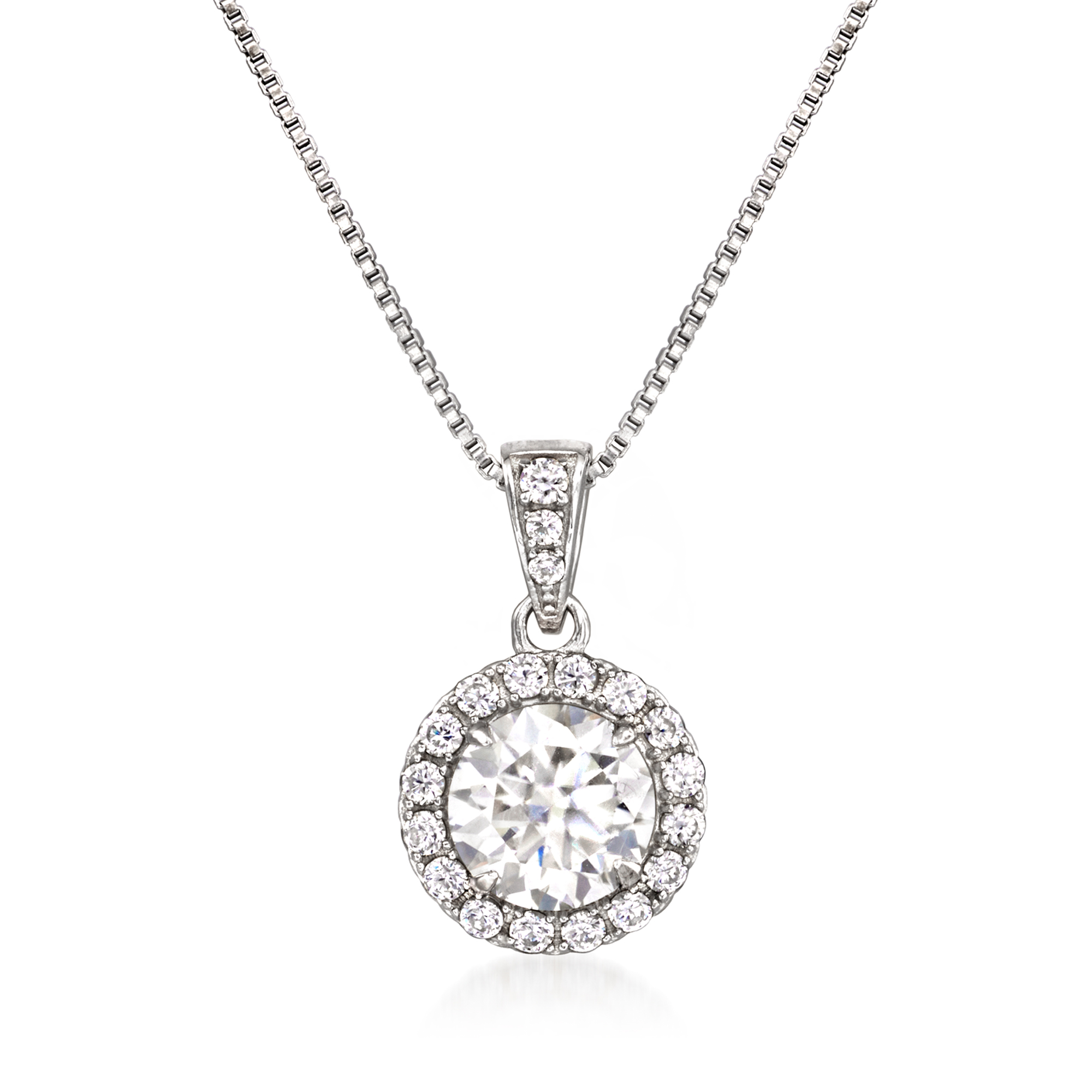1.00 ct. t.w. Moissanite Pendant Necklace in Sterling Silver | Ross-Simons