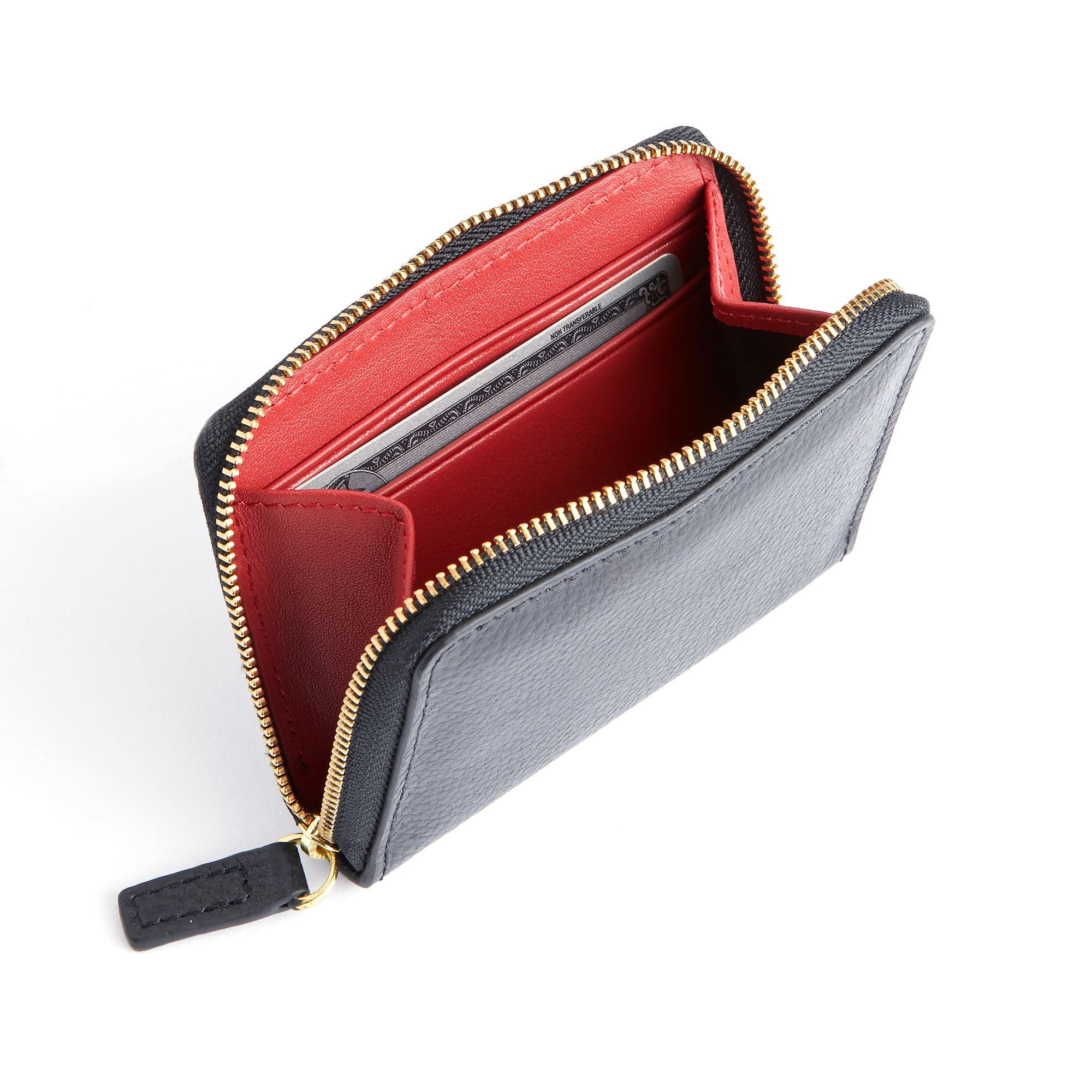 Royce Black and Red Leather Zip-Around Wallet | Ross-Simons