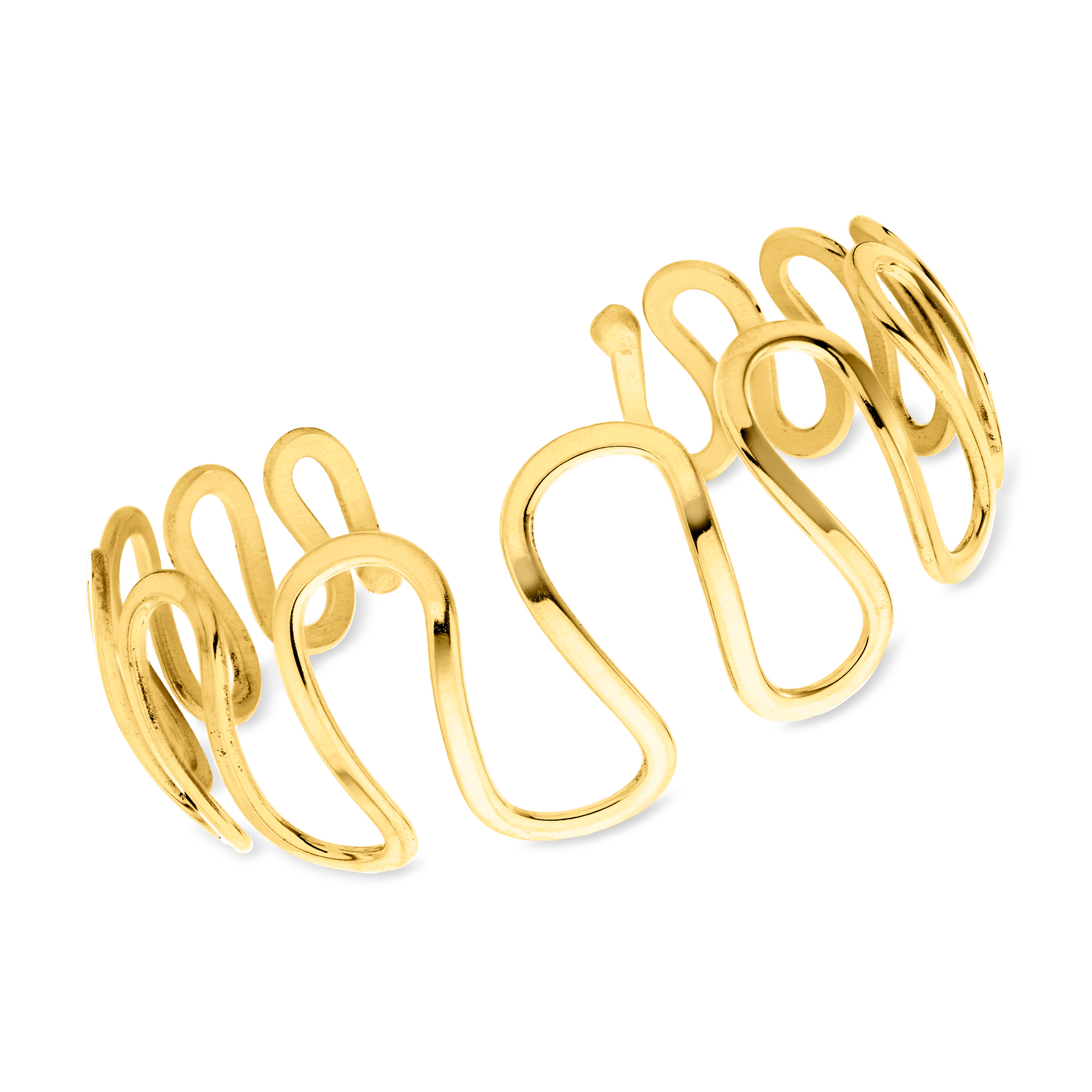 Italian 18kt Gold Over Sterling Squiggle Cuff Bracelet | Ross-Simons