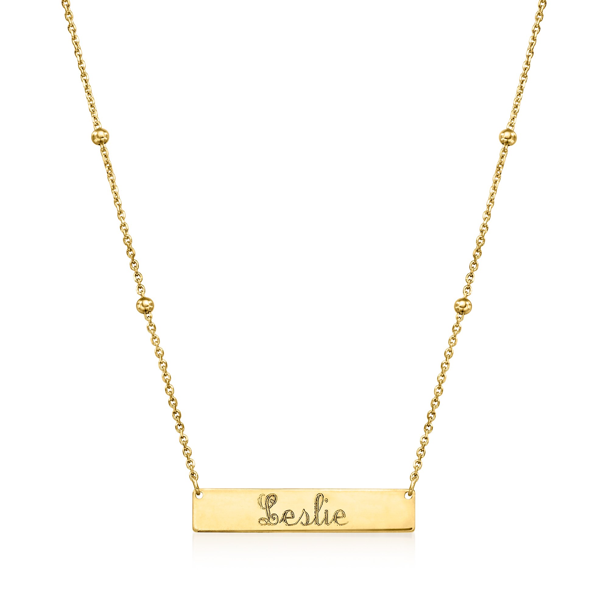 Italian 14kt Yellow Gold Personalized ID Necklace | Ross-Simons