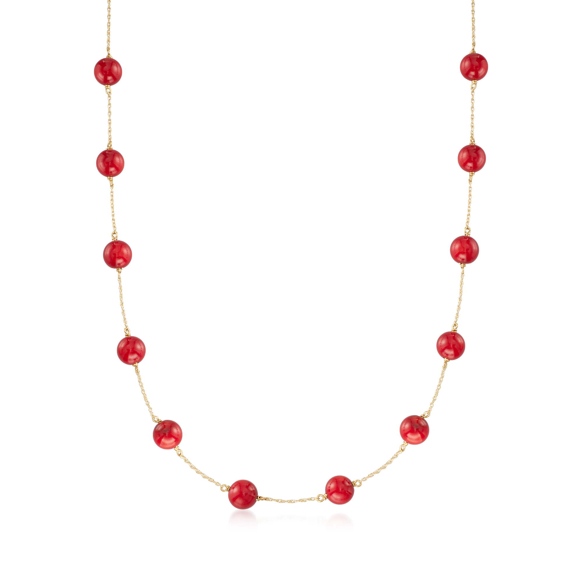 Red coral gold chain store