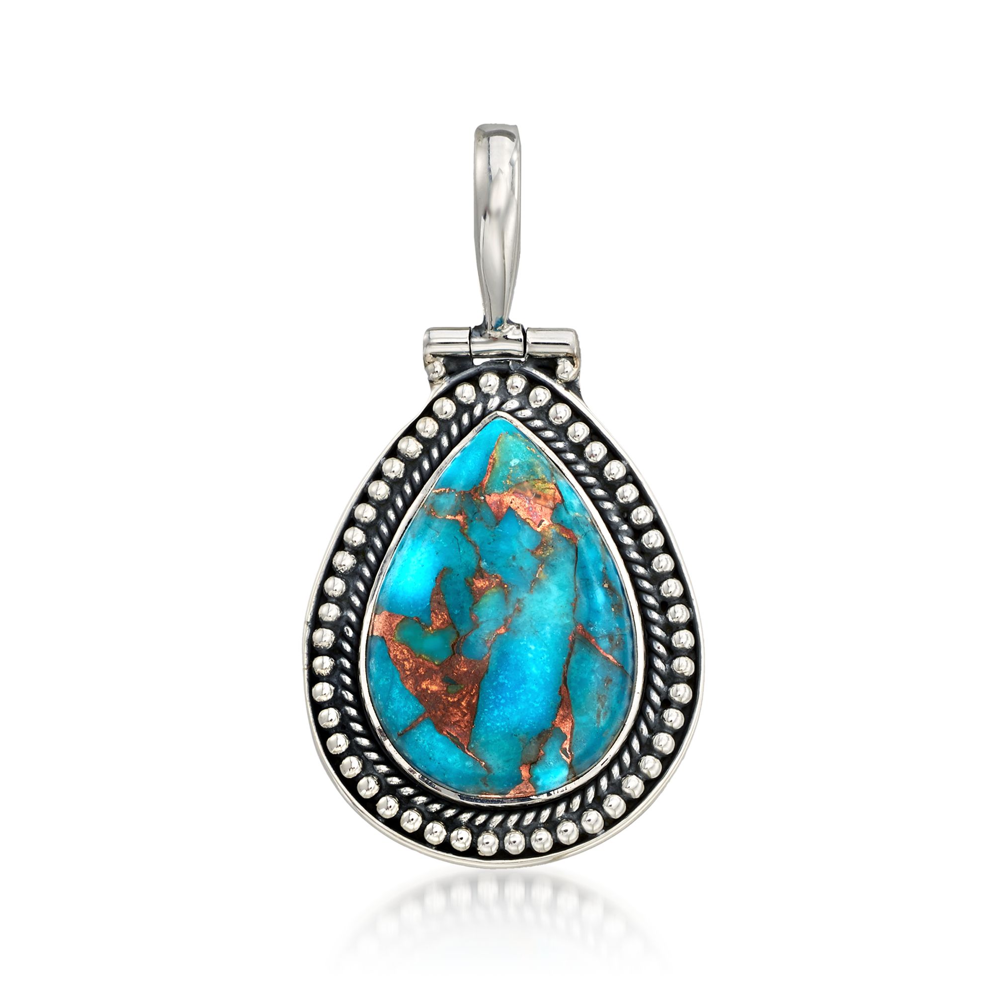 Pear-Shaped Turquoise Pendant in Sterling Silver | Ross-Simons