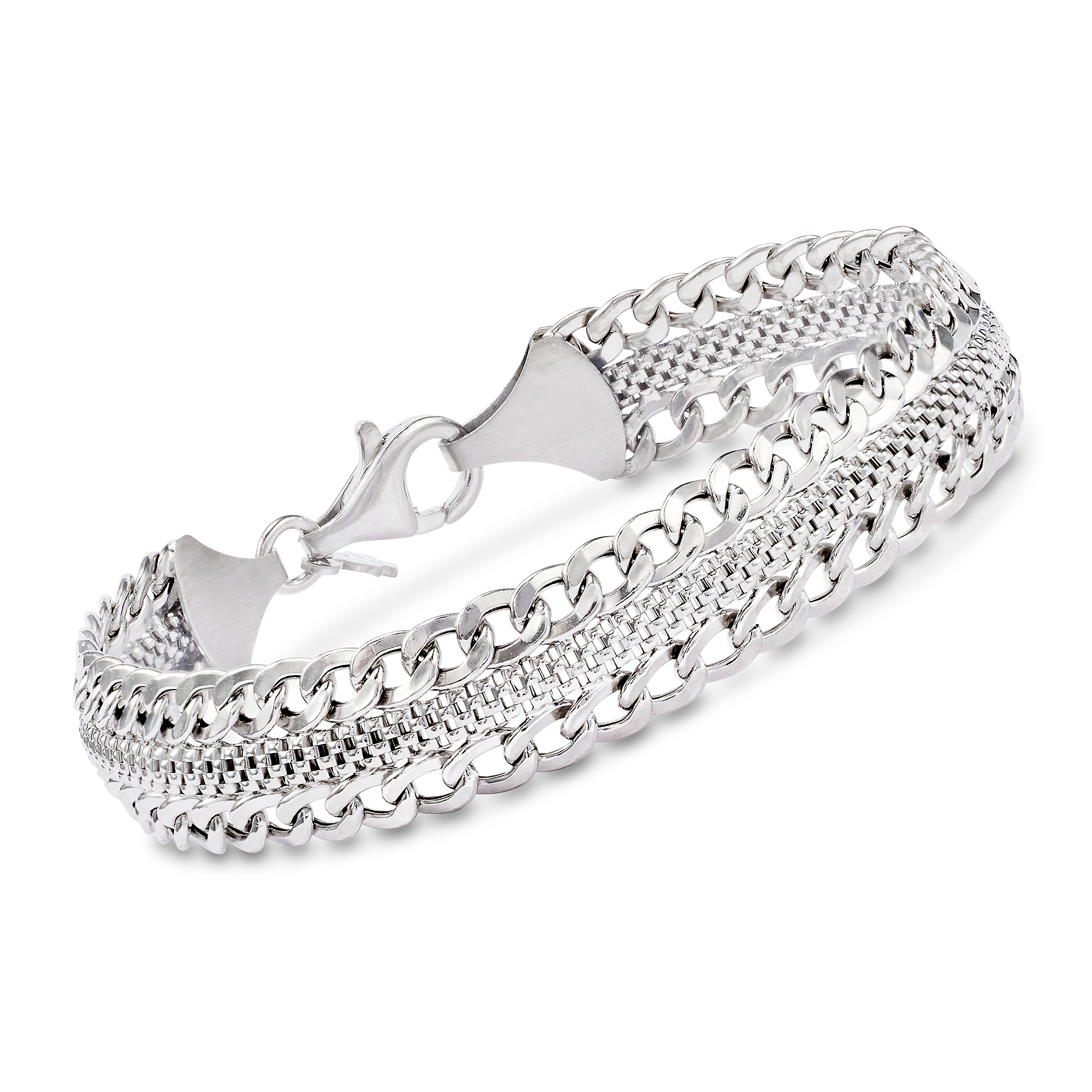 Italian Sterling Silver Curb-Link Bracelet Italian Sterling Silver Curb-Link Bracelet