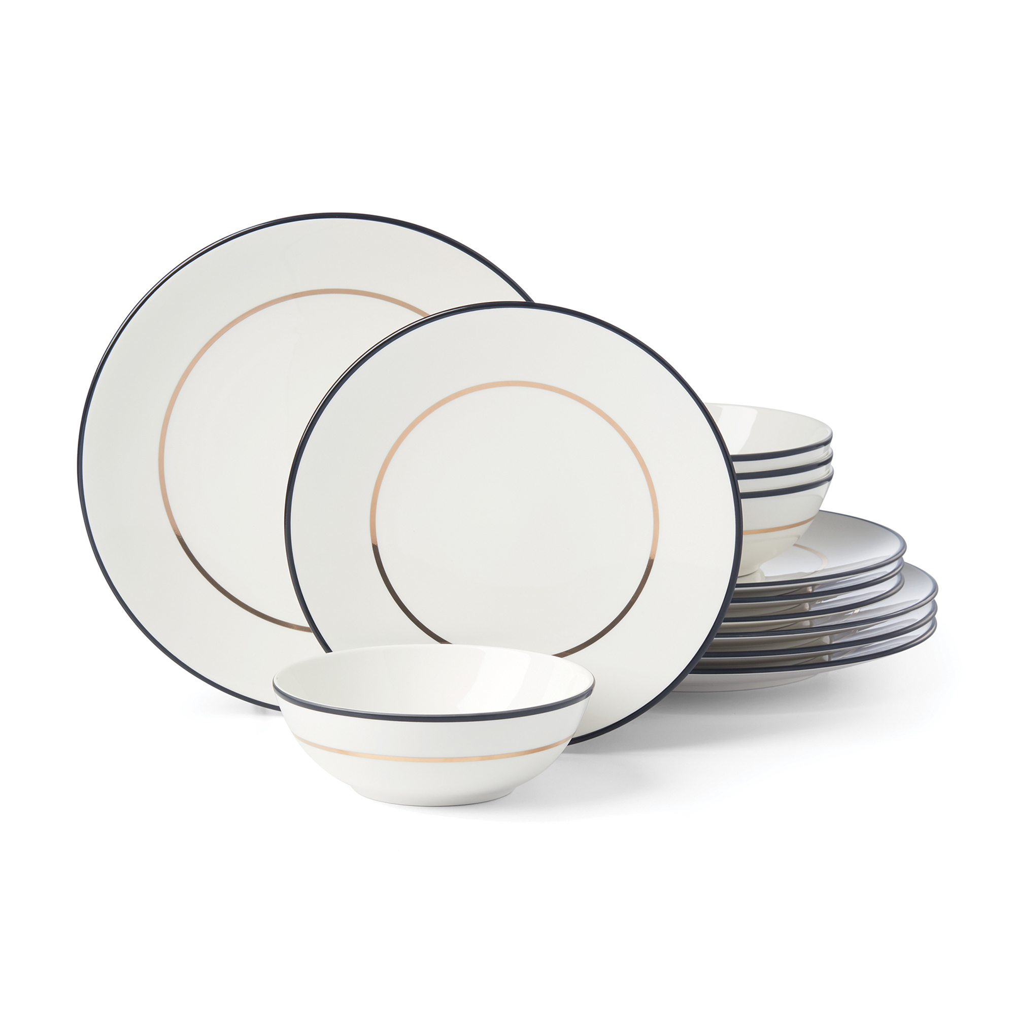 Kate Spade New York "Make it Pop" 12-pc. Service for 4 White Porcelain ...