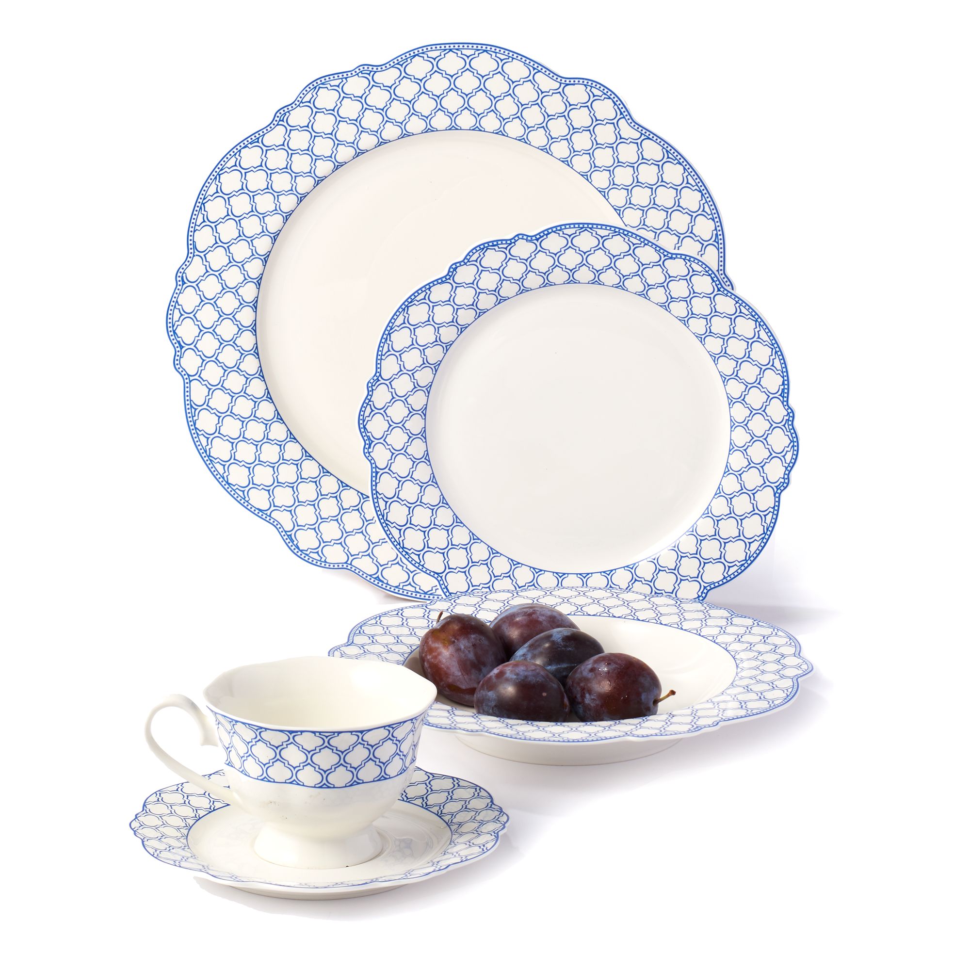 "Bristol Blue" Scalloped Bone China Dinnerware | Ross-Simons