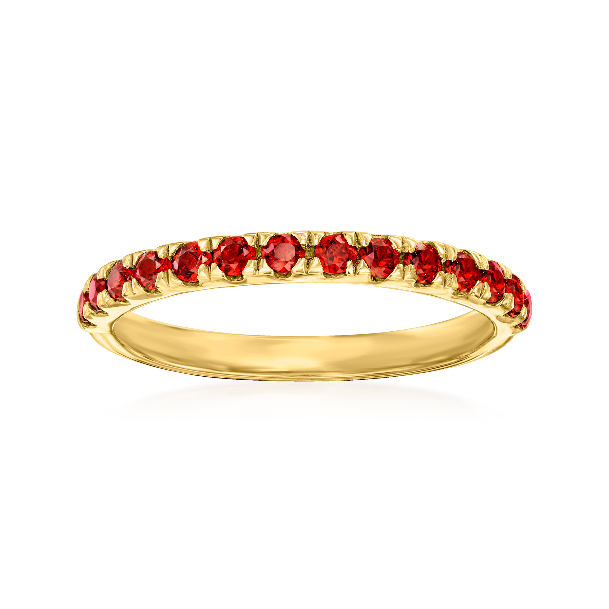 .50 ct. t.w. Garnet and Red Enamel Ring in 18kt Gold Over Sterling ...