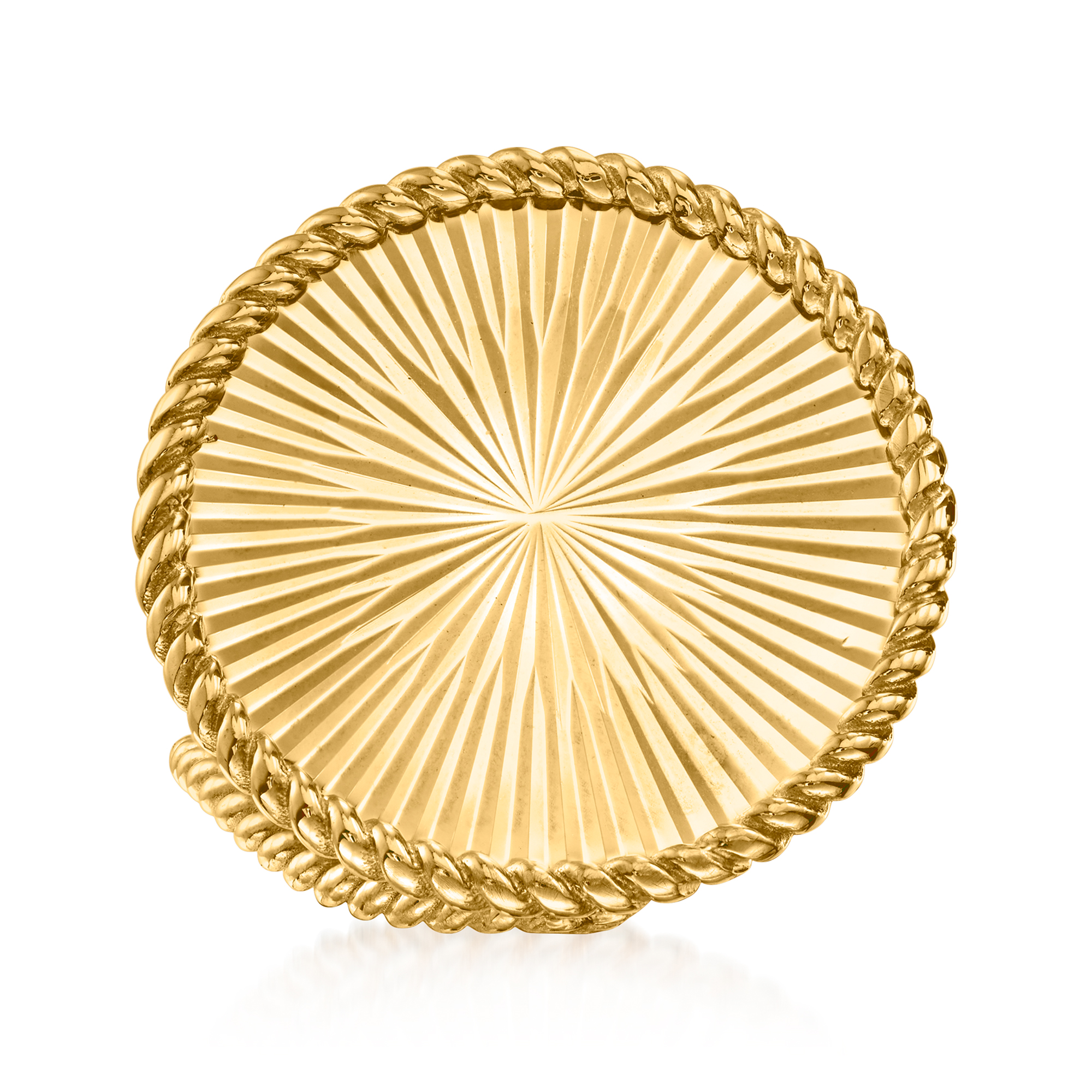 18kt Gold Over Sterling Roped-Edge Faceted Circle Ring | Ross-Simons