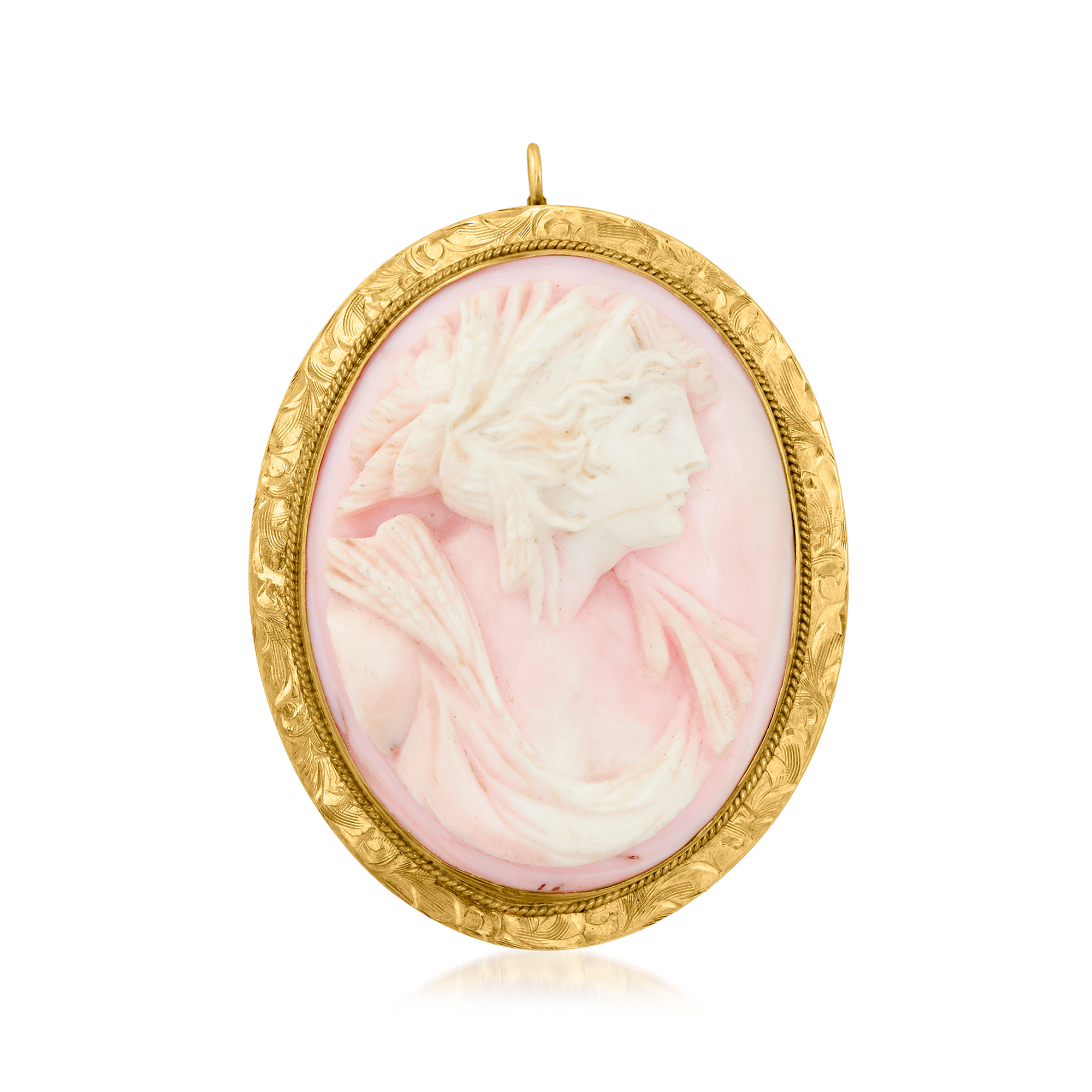 Pink cameo brooch store