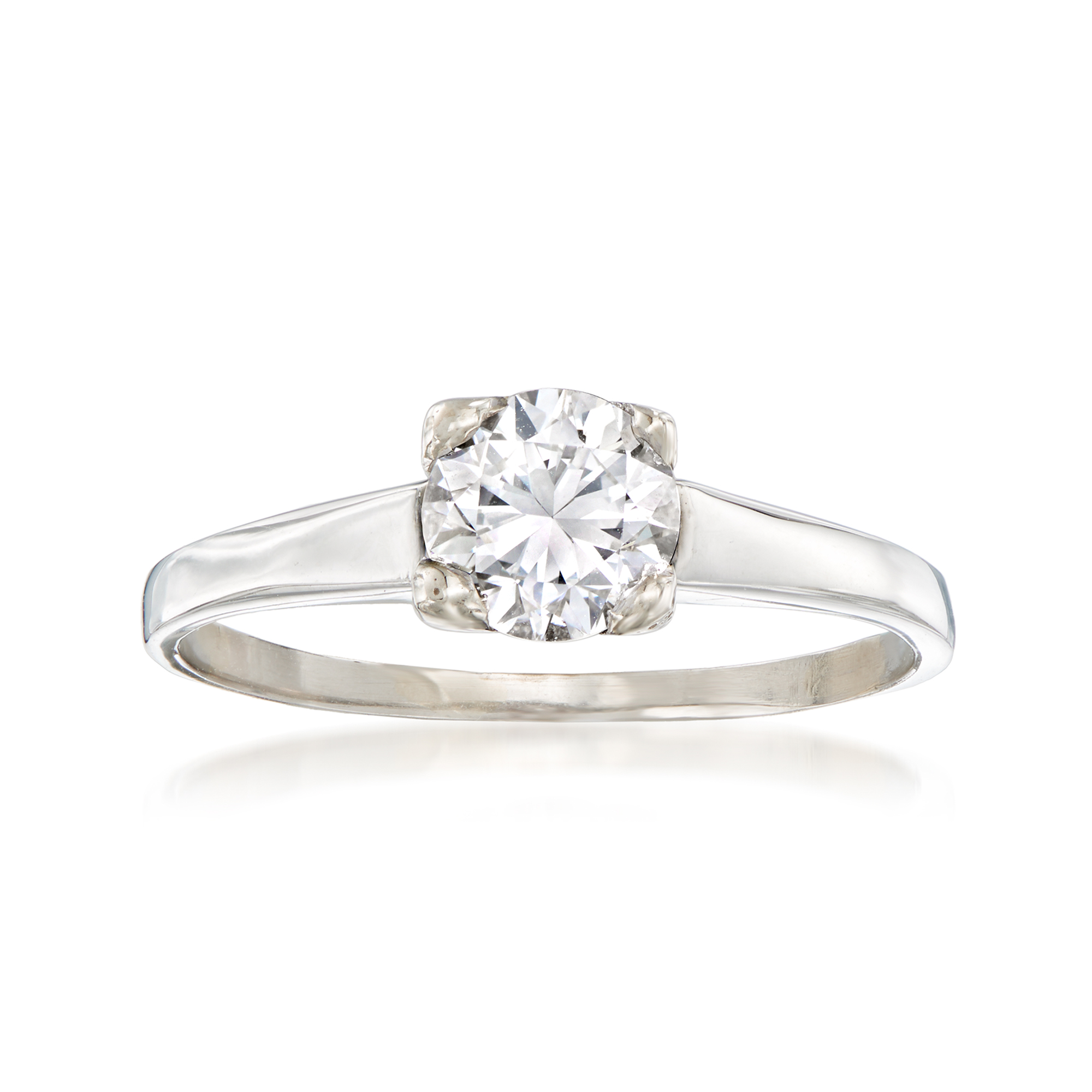 C. 1970 Vintage .80 Carat Diamond Ring in 18kt White Gold
