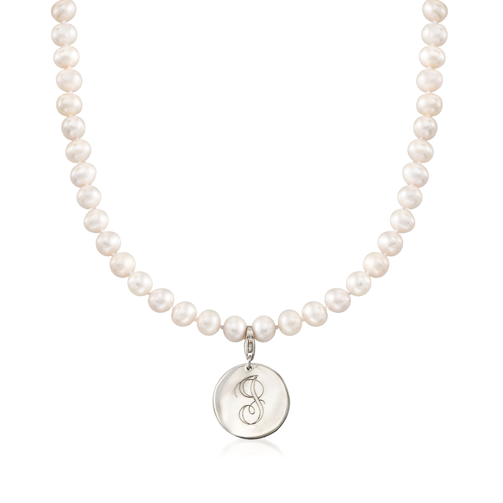 Pearl necklace with charm store