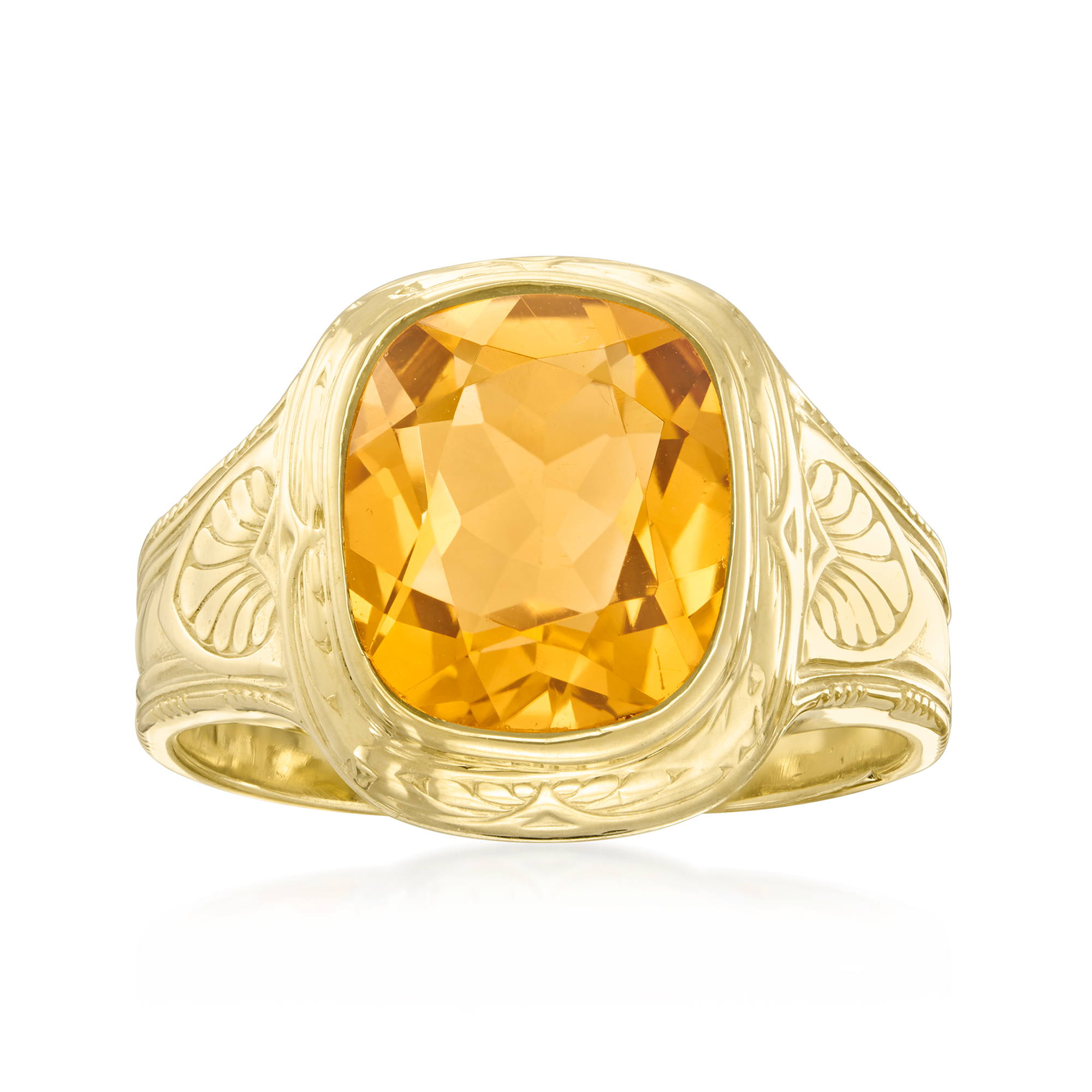 C. 1900 Vintage 4.25 Carat Citrine Ring in 14kt Yellow Gold | Ross-Simons