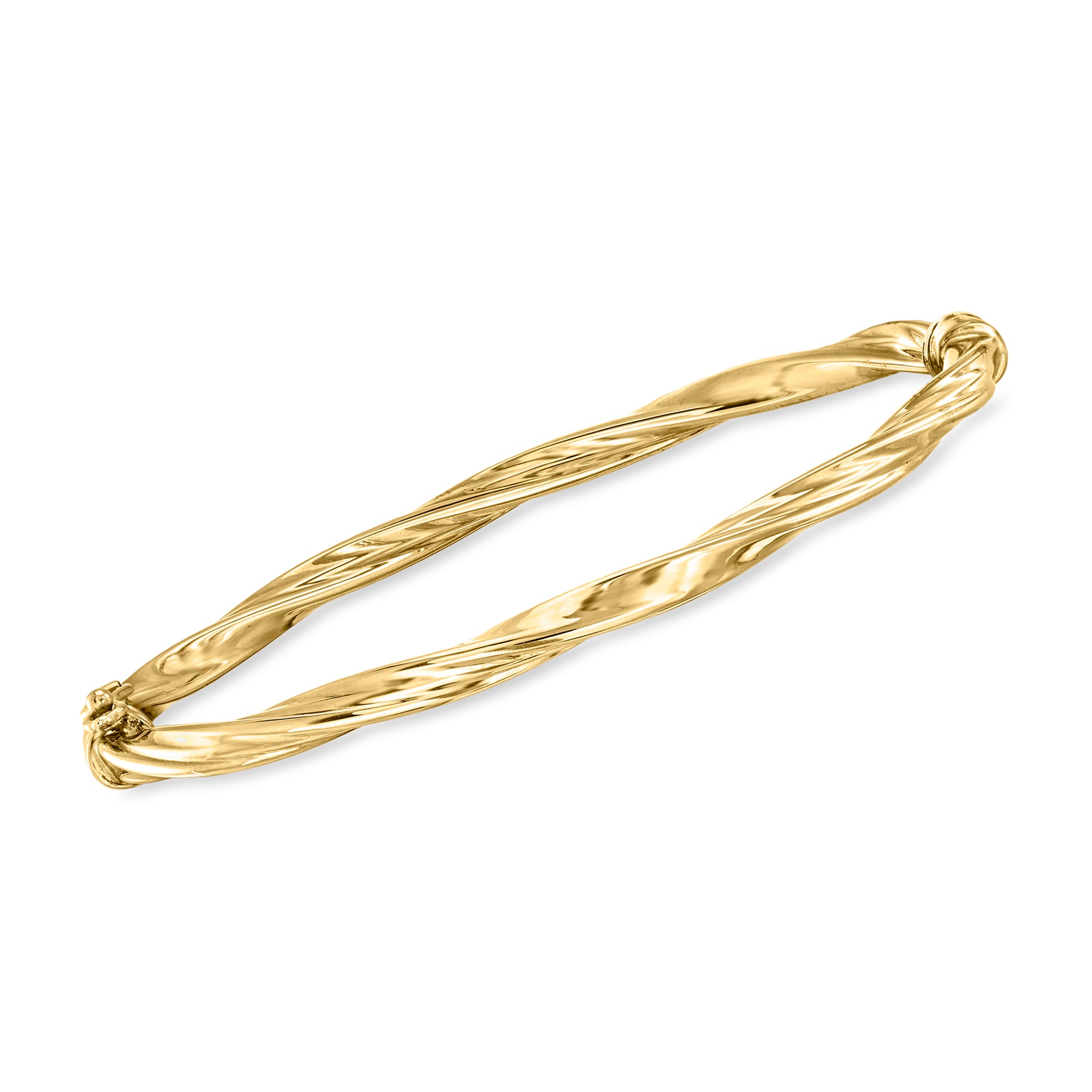 Italian 14kt Yellow Gold Twisted Bangle Bracelet | Ross-Simons
