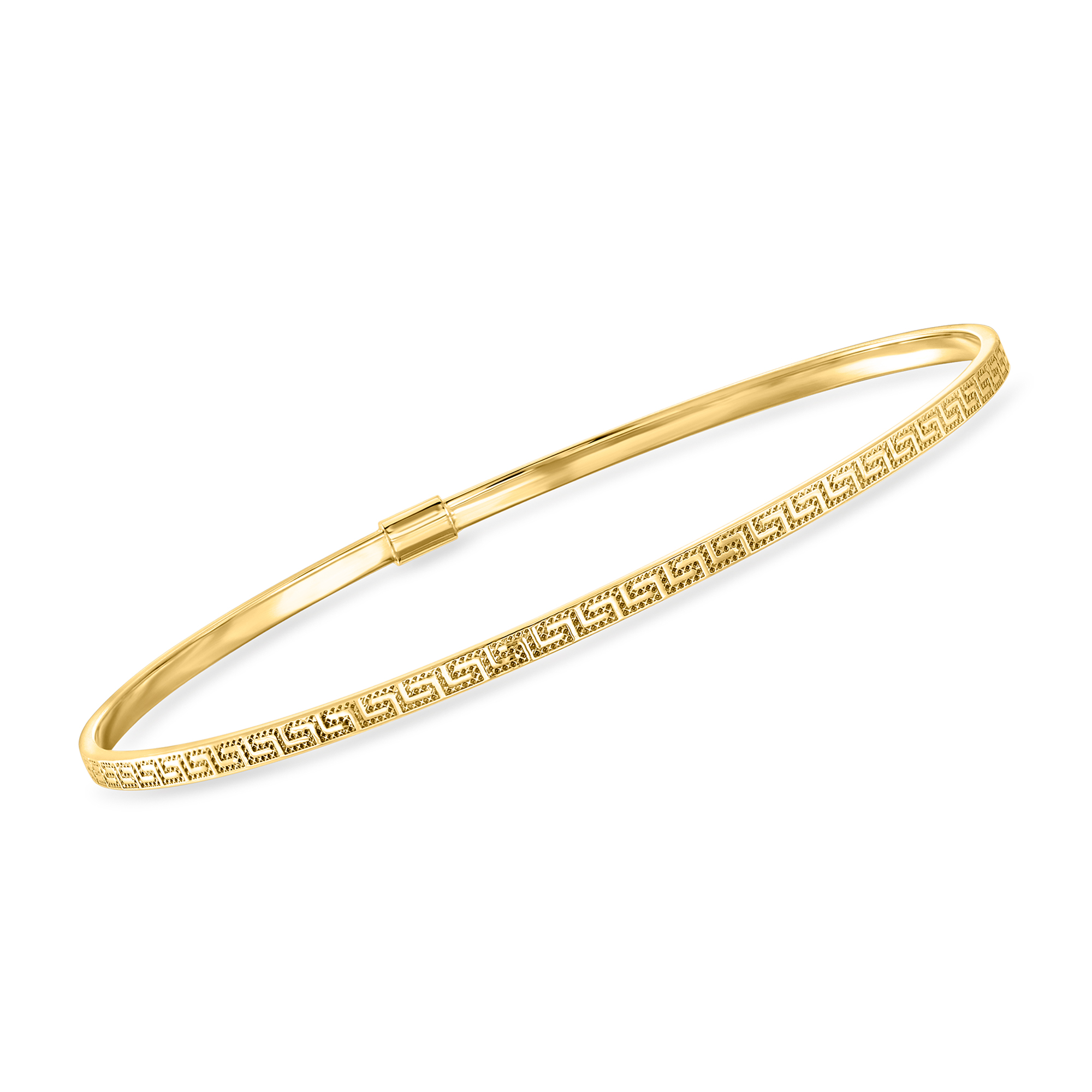 Italian 10kt Yellow Gold Greek Key Bangle Bracelet | Ross-Simons