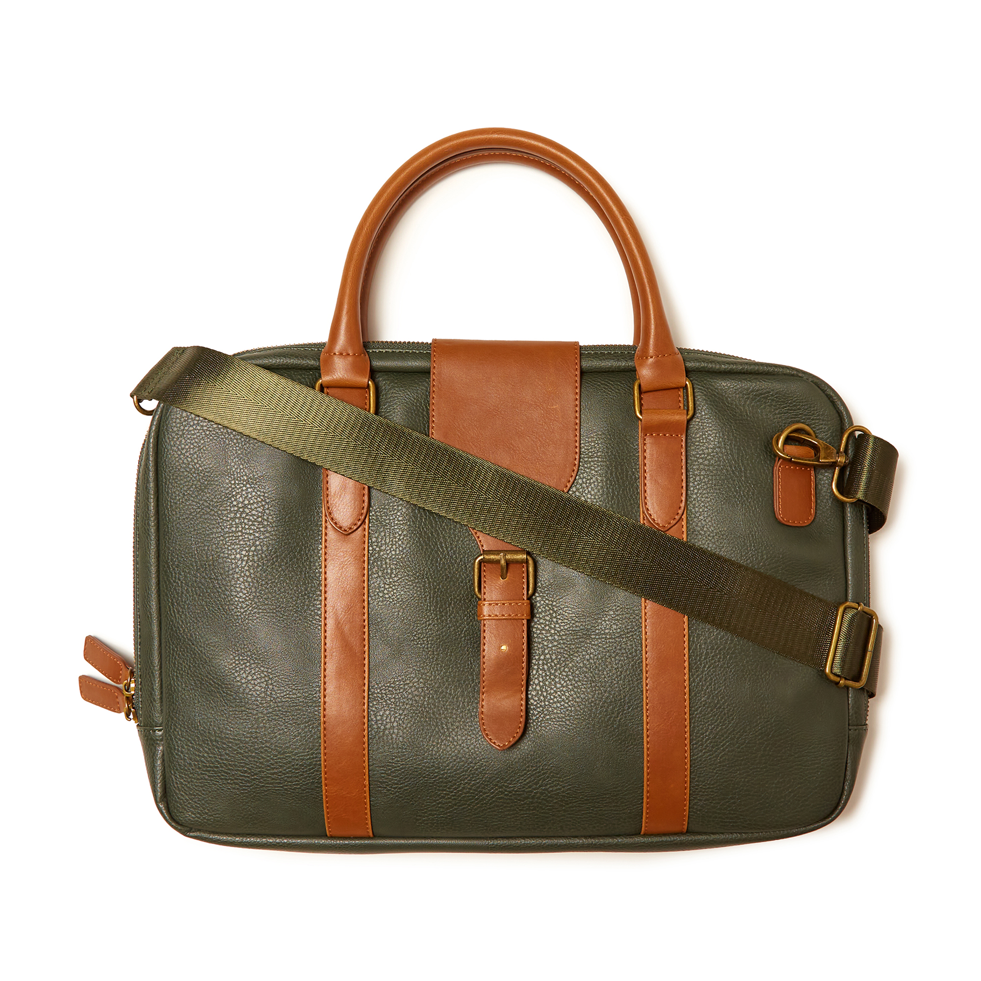 Brouk & Co. "Oxford" Dark Green Vegan Leather Laptop Case | Ross-Simons