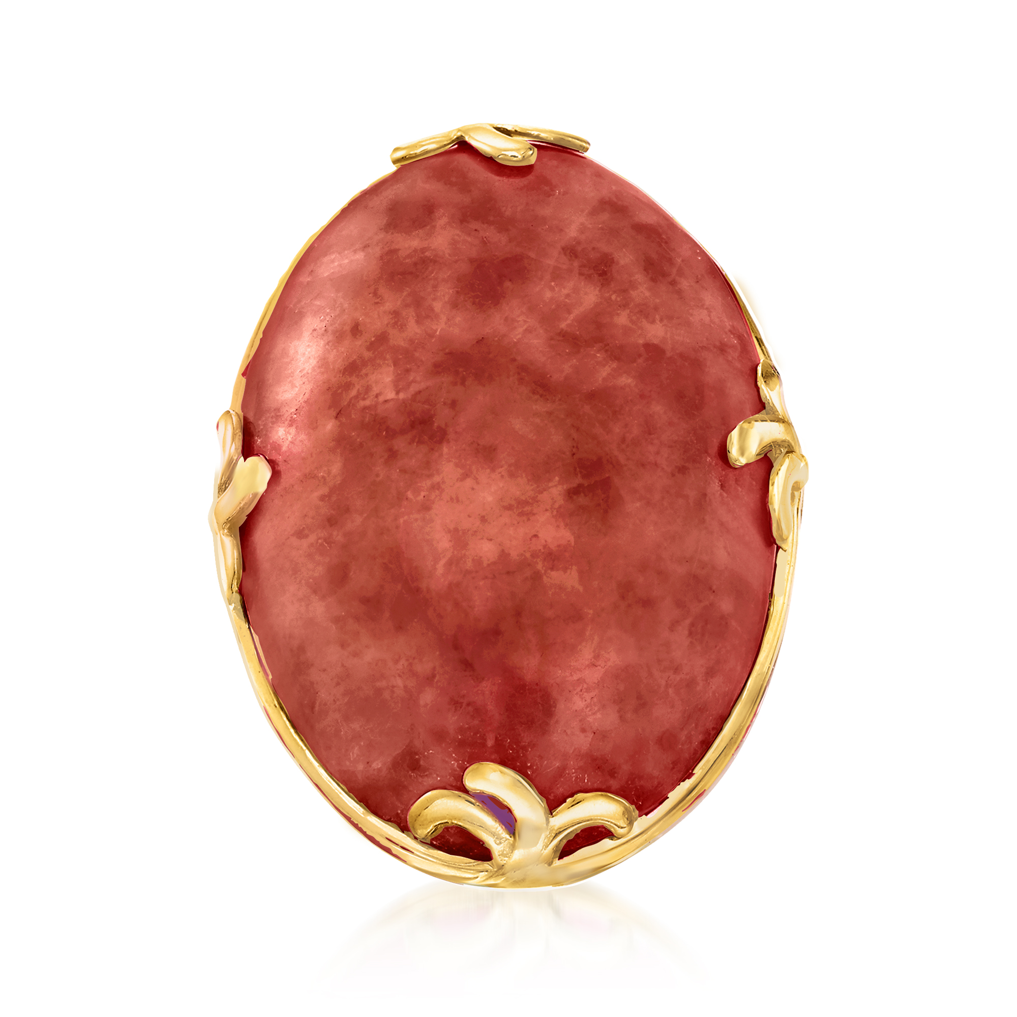 Red Jade Ring in 18kt Gold Over Sterling | Ross-Simons