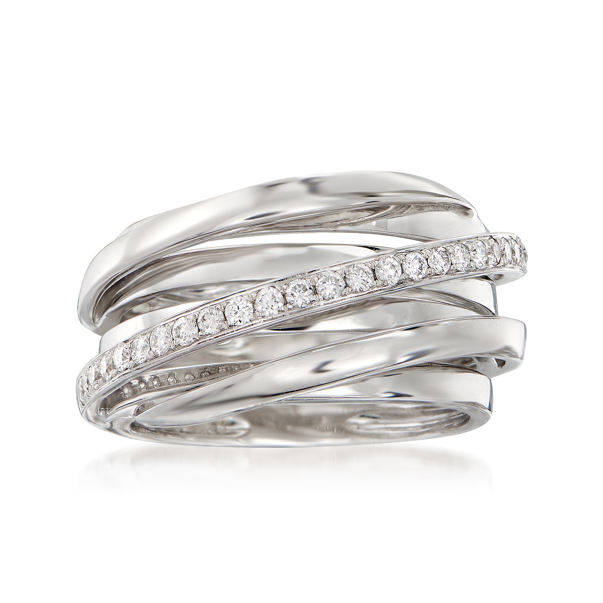 .31 ct. t.w. Diamond Highway Ring in 14kt White Gold | Ross-Simons