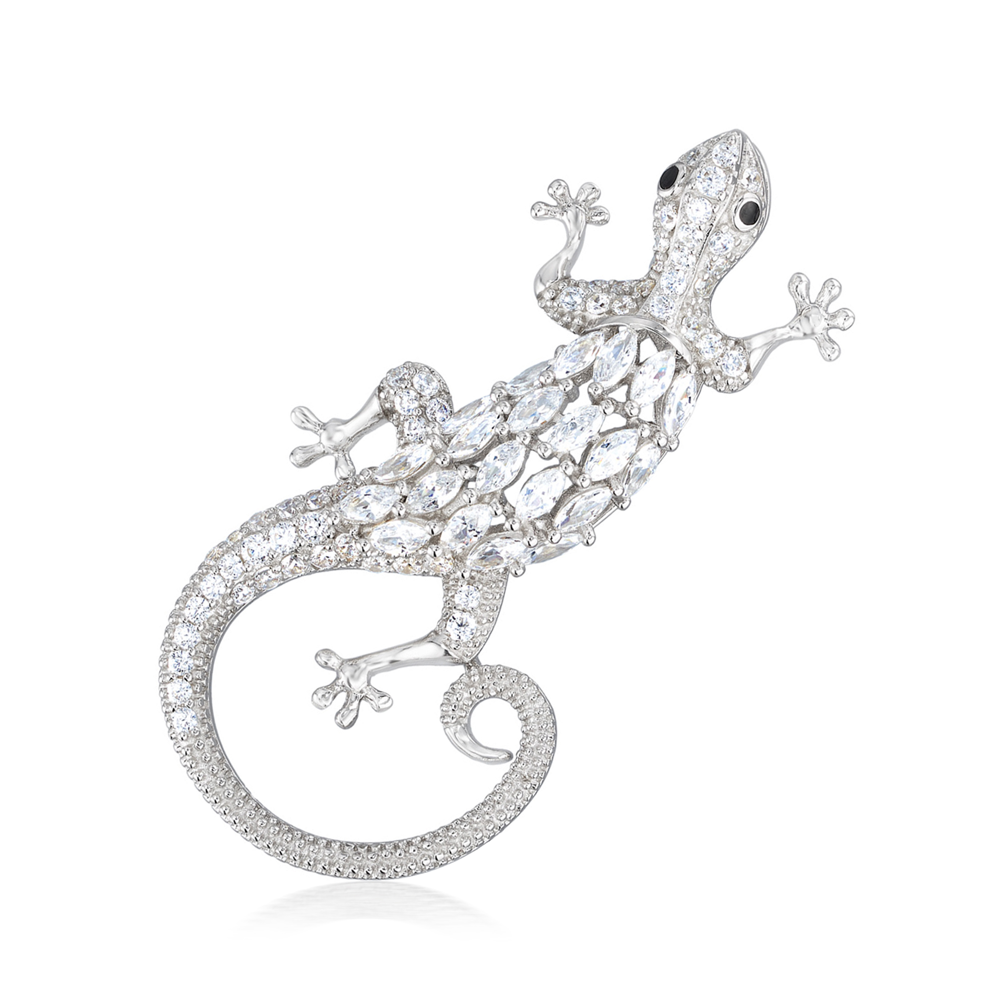2.71 ct. t.w. CZ Gecko Pin in Sterling Silver | Ross-Simons