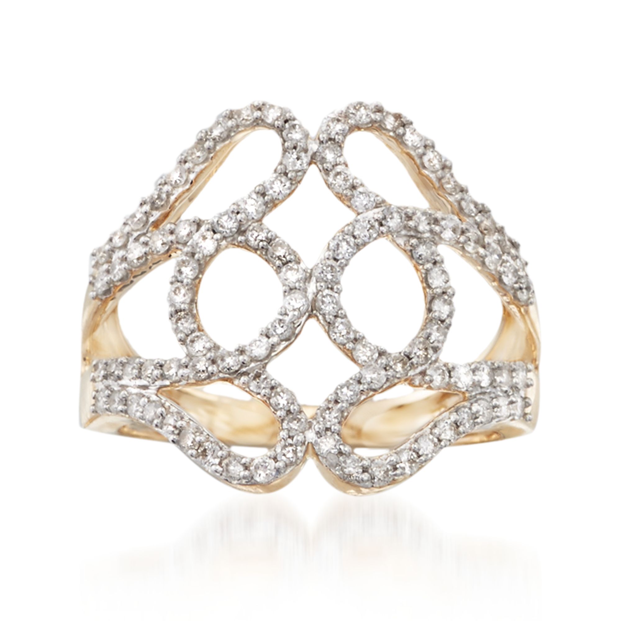 .75 ct. t.w. Diamond Loop Ring in 14kt Yellow Gold | Ross-Simons