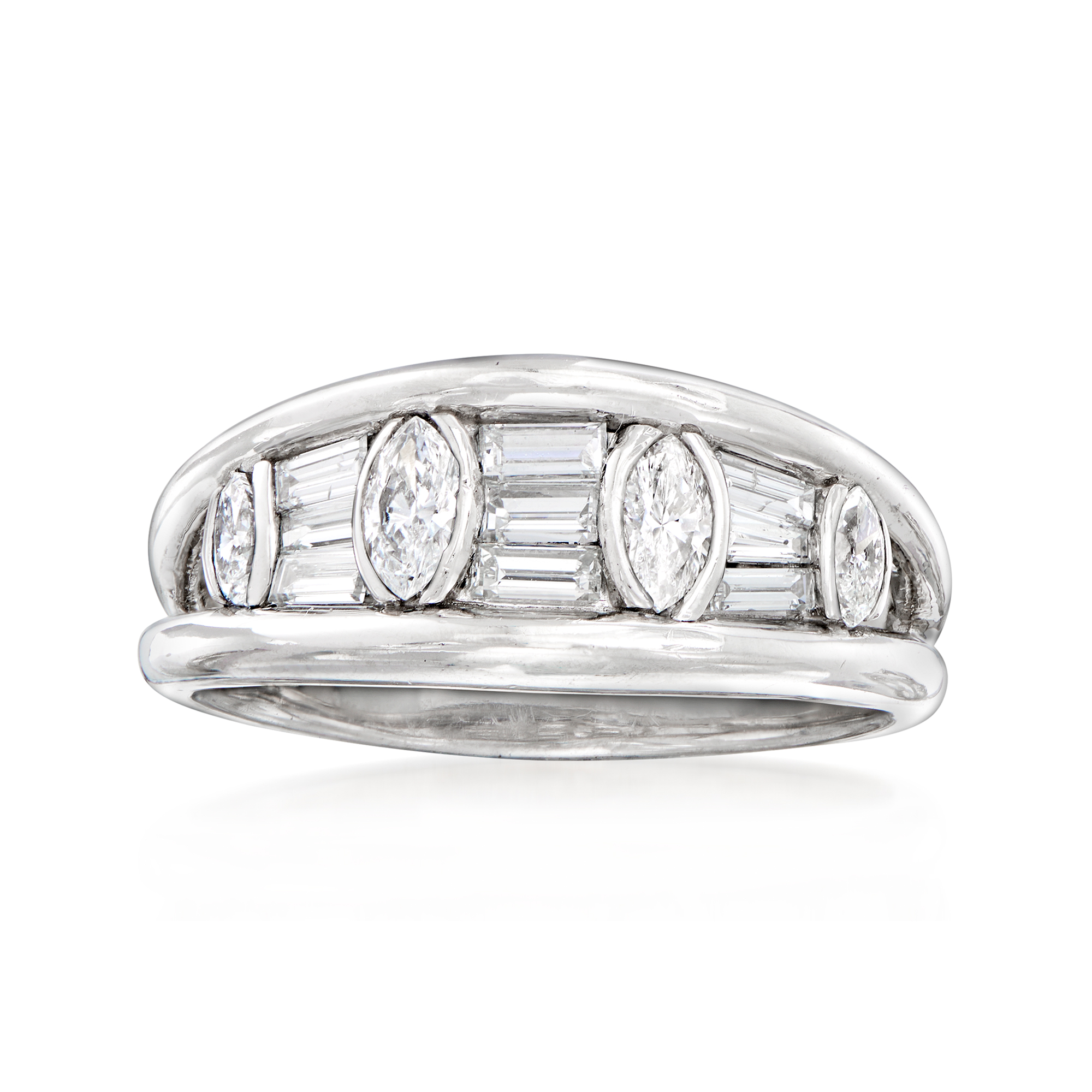 C. 1990 Vintage .76 ct. t.w. Diamond Ring in Platinum | Ross-Simons