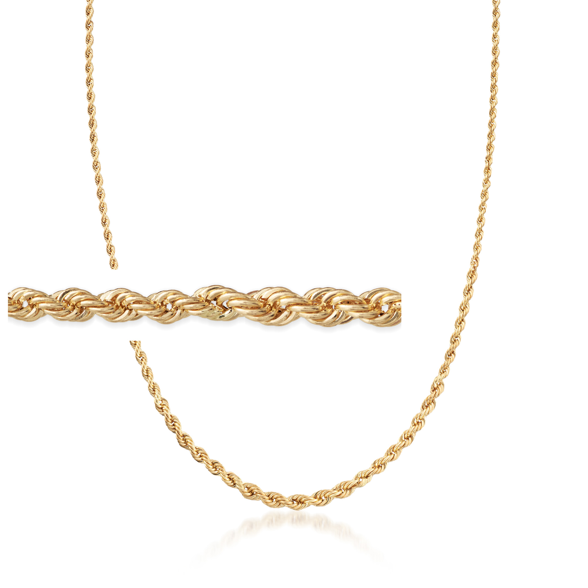 Italian 14kt Yellow Gold Graduated Rope Chain Necklace | Ross-Simons